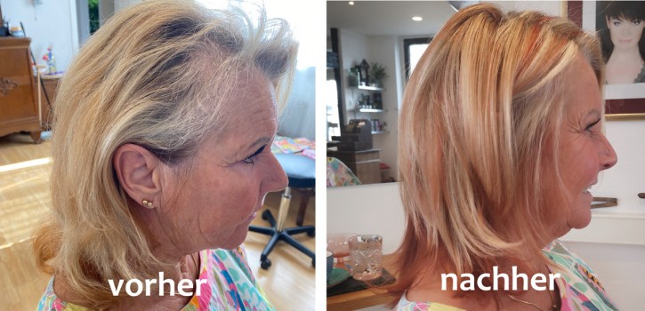 Wunderschone Honig Haare Vorher Nachher Bild